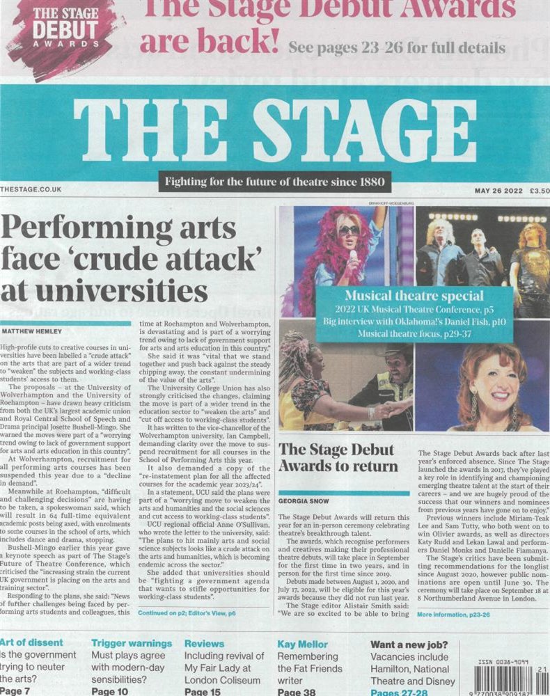 The Stage Magazine / Buy a subscription at UniqueMagazines.co.uk