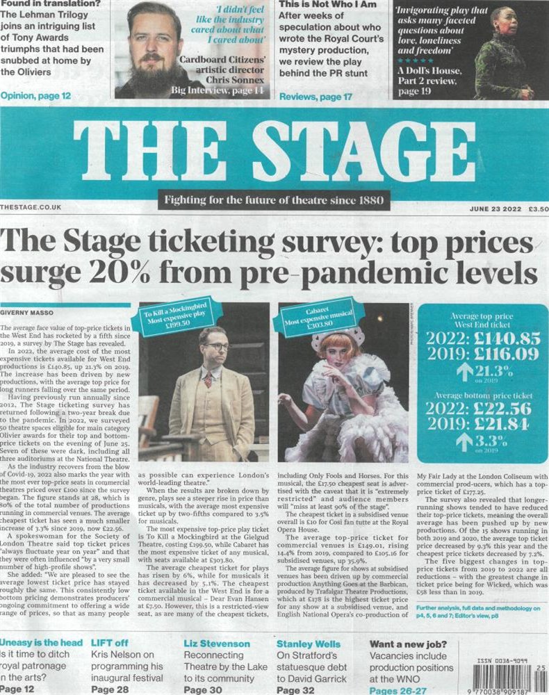 The Stage Magazine / Buy a subscription at UniqueMagazines.co.uk