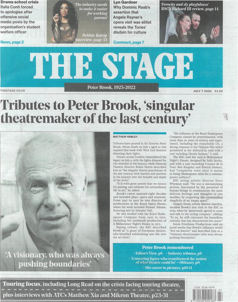 The Stage Magazine / Buy a subscription at UniqueMagazines.co.uk