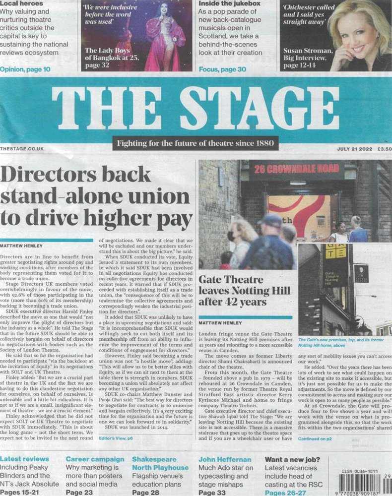 The Stage Magazine / Buy a subscription at UniqueMagazines.co.uk