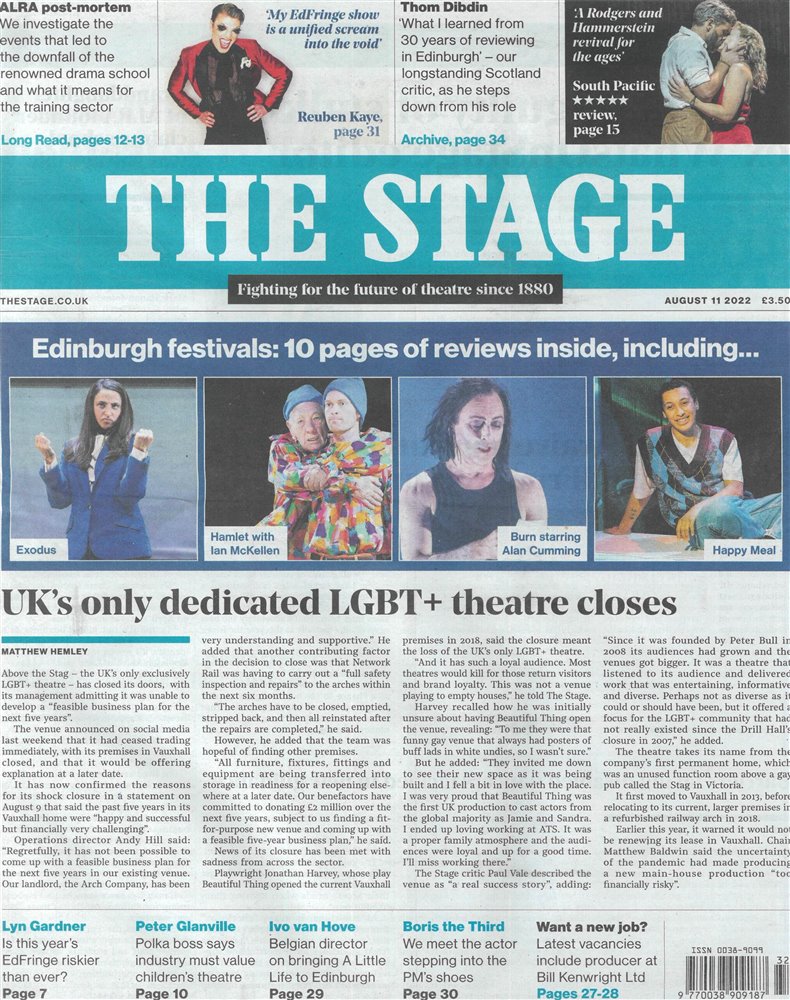 The Stage Magazine / Buy a subscription at UniqueMagazines.co.uk