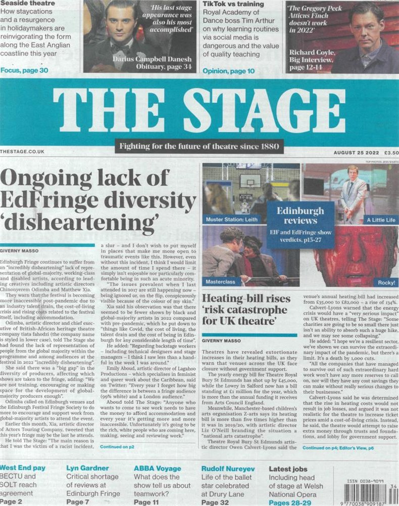 The Stage Magazine / Buy a subscription at UniqueMagazines.co.uk