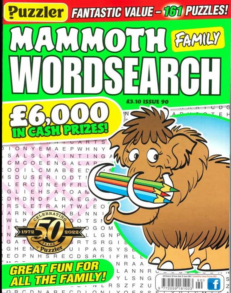 Puzzler Mammoth Family Wordsearch Magazine Subscription